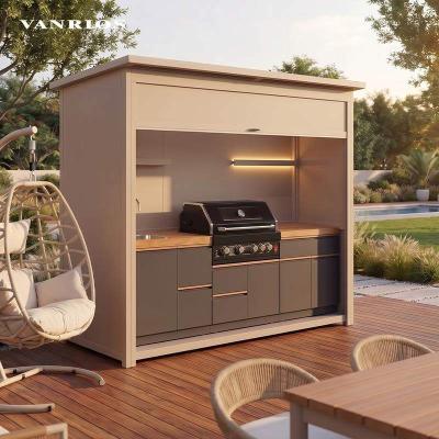 China Stainless Steel & Aluminum Bbq Kitchen Pod Manual Roll Up Windproof Shutter for sale