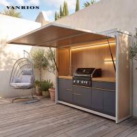 China Modular Cooking Outdoor BBQ Pod Heavy Duty Aluminum Frame And Stainless Steel Storage for sale