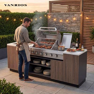 China Powder Coated Aluminum Modular Outdoor Kitchen Sets With  Grill Tailored Versatility for sale
