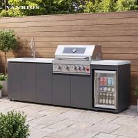 China Weatherproof Aluminum Outdoor Kitchen Bbq Set With Industrial Resistance Modular Bbq Island for sale
