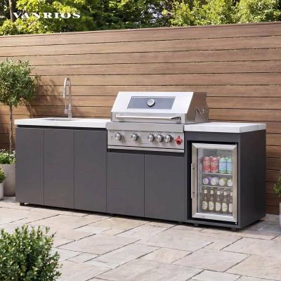 China Weatherproof Aluminum Outdoor Kitchen Bbq Set With Industrial Resistance Modular Bbq Island for sale