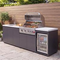China Weatherproof Aluminum Outdoor Kitchen Bbq Set With Industrial Resistance Modular Bbq Island for sale