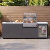 China Weatherproof Aluminum Outdoor Kitchen Bbq Set With Industrial Resistance Modular Bbq Island for sale