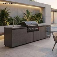 China Marine Grade Aluminum Outdoor Kitchen Island Weatherproof Modular BBQ Grill Station for sale