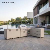 China Commercial Grade L Shaped Bbq Island Kits Fully Assembled Composite Panel Cabinets for sale