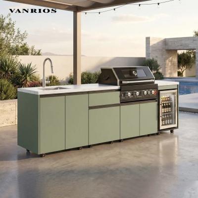 China Modular Aluminum Outdoor Kitchen Set with IP67 Waterproof Gas BBQ Grill for sale