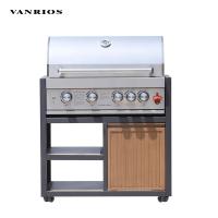 China SUS304 4 Burner Freestanding BBQ Grill Aluminum Cabinet  For Parties Durable & Stylish Cooking for sale