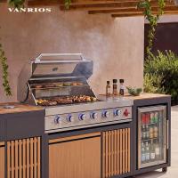 China Luxury Modular Outdoor Kitchen Island Weather Resistant SUS304 Stainless Steel Gas Grill Integration for sale