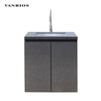 China Integrated S304 Stainless Steel Basin Outdoor Kitchen Base Cabinets Weatherproof Powder Coated Finish for sale