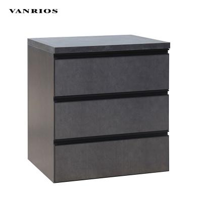 China Modern Powder Coated Outdoor Kitchen Cabinets Aluminum PVC Composite  With 3 Silent Closing Drawers for sale