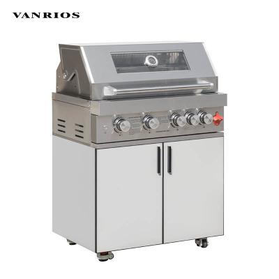 China Commercial Grade Double Layer Hood Barbecue Built In Freestanding Grill High Heat Infrared Rotisserie System for sale