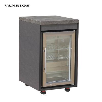 China Insulated Glass Cooler Outdoor Kitchen Fridge Cabinet 63L Intelligent for sale