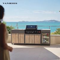 China High Output Gas Grill Modular Outdoor Kitchen Kits SUS304 Prefab BBQ Islands for sale