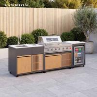 China Commercial Multi Burner Gas Outdoor Kitchen Grill Island 22.1KW 75300BTU for sale