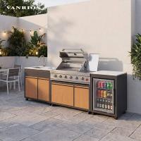 China Heavy Duty Waterproof Outdoor Kitchens & Bbq Islands With Integrated Flame Safety Device Propane Grill for sale