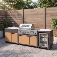 China Heavy Duty Waterproof Outdoor Kitchens & Bbq Islands With Integrated Flame Safety Device Propane Grill for sale