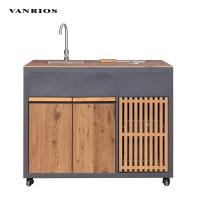 China Commercial Modular Outdoor Kitchen Sink Unit 304 Stainless Steel Sink & HPL Countertop for sale