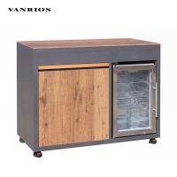 China Hand Brushed Wood Look Aluminum Outdoor Beverage Fridge Cabinet Waterproof for sale