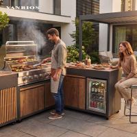 China Modern Outdoor Kitchen Set With Aluminum Cabinets & BBQ Grill Barbecue Island Kits for sale