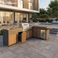 China Modern Outdoor Kitchen Set With Aluminum Cabinets & BBQ Grill Barbecue Island Kits for sale