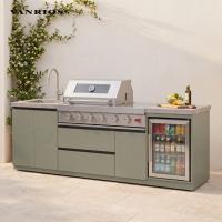 China Commercial Propane Gas Outdoor Bbq Kitchen Kits With Modular Aluminum Cabinets for sale