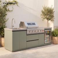 China Commercial Propane Gas Outdoor Bbq Kitchen Kits With Modular Aluminum Cabinets for sale