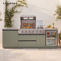 China Commercial Propane Gas Outdoor Bbq Kitchen Kits With Modular Aluminum Cabinets for sale