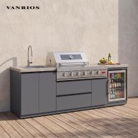 China Integrated Outdoor Kitchen Set With Aluminum Modular Cabinets Prefab Barbeque Islands for sale