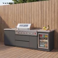 China Integrated Outdoor Kitchen Set With Aluminum Modular Cabinets Prefab Barbeque Islands for sale