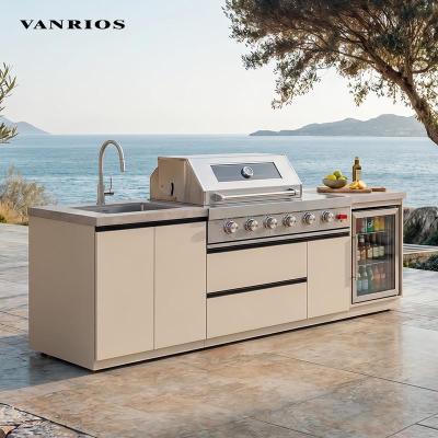 China Contemporary Aluminum outdoor bbq grill island with Integrated Utility Modules for sale