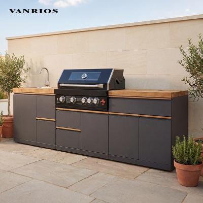 China Signature Stainless Steel Premade Outdoor Kitchen Island With Integrated Grill for sale