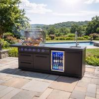 China Multi Burner Gas Grill Stainless Steel Outdoor Kitchen Island 75300 BTU Professional for sale