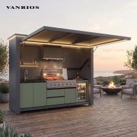 China Electric Hydraulic Lift Outdoor Kitchen Pod With Remote Controlled Aluminum Canopy for sale