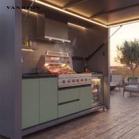 China Electric Hydraulic Lift Outdoor Kitchen Pod With Remote Controlled Aluminum Canopy for sale