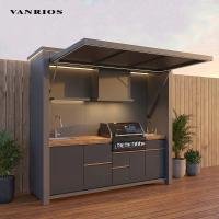 China Wood Look Outdoor Kitchen Pod 63700BTU With Stainless Steel Cabinetry for sale