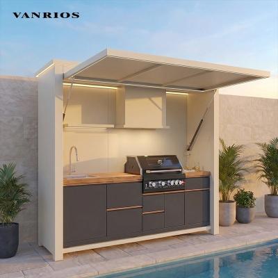 China Plug And Play Smart Outdoor Kitchen Pod With Automated Lift Up Door System for sale
