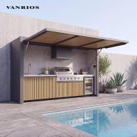 China Piezo ignition Outdoor BBQ Pod With Shed Aluminum Cabinet Doors And S304 Grill System for sale