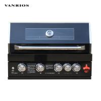 China SUS304 Stainless Steel Built In 4 Burner Grill with Rear Burner for sale