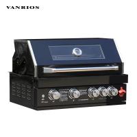 China SUS304 Stainless Steel Built In 4 Burner Grill with Rear Burner for sale