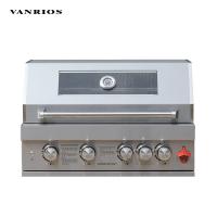 China Stainless Steel 4 Burner BBQ Grill Built In Gas Grill With Rear Burner for sale