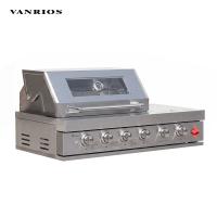 China Commercial Stainless Steel Built In Natural Gas Grills 4 Burner With Side & Rear Burners for sale