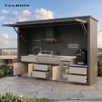 China Flame Safety Integrated Bbq Cooking Station Customized With Gas & Ceramic Grills for sale