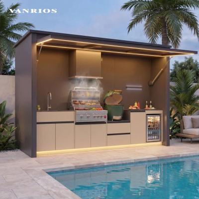 China Entertainment Center Outdoor BBQ Pod With Integrated Cooking & Social Space for sale