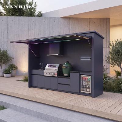 China Luxury Villas Outdoor BBQ Pod With Dark Contemporary Aesthetics Piezo Ignition for sale