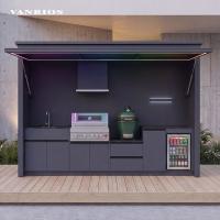 China Luxury Villas Outdoor BBQ Pod With Dark Contemporary Aesthetics Piezo Ignition for sale