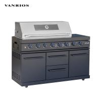 China Executive Freestanding BBQ Grill Cabinet Unit With Professional 8-Zone Gas Cooking System for sale