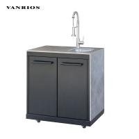 China Professional Outdoor Sink Cabinet Unit With Pull Out Faucet & Double Storage for sale