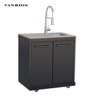China Professional Outdoor Sink Cabinet Unit With Pull Out Faucet & Double Storage for sale