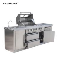 China All Stainless Steel Modular Outdoor Grill Islands Freestanding For Hotels Resorts for sale