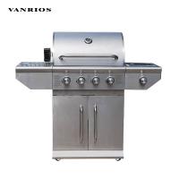 China All Stainless Steel Mobile Freestanding BBQ Grill Cabinet With Side Burner for sale